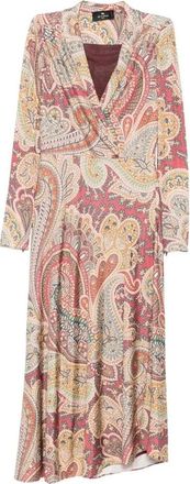 Etro Femme, Robes, Multicolore, Taille: 34 FR Robe Maxi Portefeuille Entièrement Imprimée Paisley