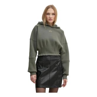 Alpha Industries Femme, Sweatshirts et sweats &agrave; capuche, Vert, Taille: 42 FR Sweat &agrave; capuche &agrave; taille cintr&eacute;e