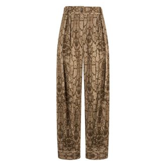Alberta Ferretti Femme, Pantalons, Multicolore, Taille: 38 FR &Eacute;l&eacute;gant Pantalon Large