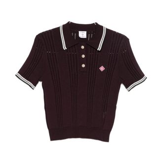 Casablanca Gestreiftes Polo Lila Kurzarm - - Tops - Damen - Lila - M