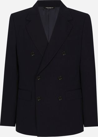 Dolce & Gabbana Wool Twill Double-breasted Jacket - Mann Anzüge Und Blazer Blau 52