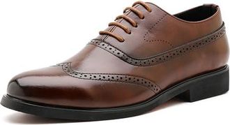 Generic Richelieu Richelieu classique &agrave; lacets pour homme Bout rond Derby, marron, 47 1/3 EU
