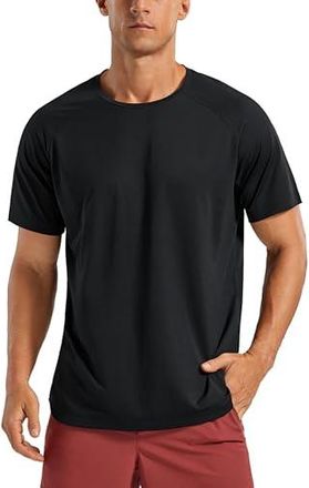 CRZ YOGA T-Shirt léger à Manches Courtes pour Homme à séchage Rapide dentraînement athlétiques Noir XXL