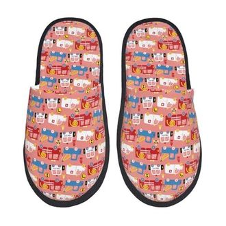 Generic Pantoufles Unisexes Dessin Anim&eacute; Avec &Eacute;l&eacute;ments De Circulation &Agrave; Imprimer Maison Chaussures Confort Lavable Pantoufles Pour Invit&eacute;s, Pour Mariage, Femm