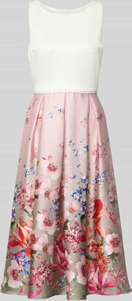 Swing Knielanges Cocktailkleid im Allover-Look