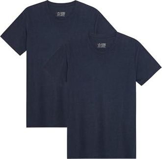 Danish Endurance T-Shirts pour Homme, T-Shirts en Coton Bio, Multipack, Col Rond, Lot de 1, 2 ou 4, Col Rond - Bleu Marine Foncé Lot de 2, 2XL