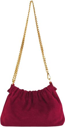 modamoda.de T259 - Mini Umhängetasche X-Small aus ital. Leder, Farbe:Wildleder Purpurrot