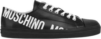 Moschino unisex, Chaussures, Noir, Taille: 46 EU Baskets en cuir de veau imprim&eacute;