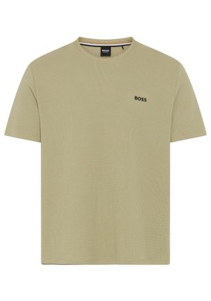 HUGO BOSS Pyjamaoberteil BOSS Waffle T-Shirt, Herren, Gr. XXL, beige (light, pastel gr&uuml;n 331), Obermaterial: 60% Baumwolle, 40% Polyester, regular fit, Rundhals
