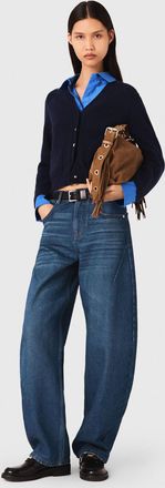 Maje Jean Balloon Avec Martingale - Bleu - Maje