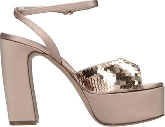 Roberto Festa Milano Femme, Chaussures, Beige, Taille: 40 EU Sandales en satin et sequins