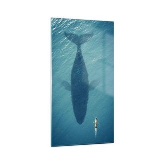 Arttor Bilder auf Glas 55x100cm Glasbild Buckelwal Ozean Wal Gro&szlig; Wanddeko Bild im Glas Schlafzimmer K&uuml;che Deko Wandbilder Dekoration Wohnzimmer Modern Wall 