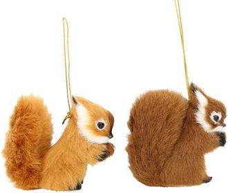 Gisela Graham 1 Gisela Graham Fur Fabric Red Squirrel Christmas Tree Decoration by Gisela Graham