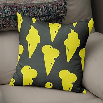 Bonamaison Le Jardin du Lin Kissen Zierkissenbezug Kissenbezug, Neongelb & Rauch Dekoration, Für Zuhause Autos Büro Sofa Wohnzimmer Couch Schlafzimmer Dekor, 50x