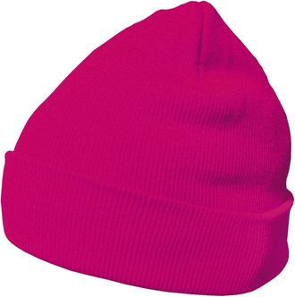 DonDon Mütze Herren Mütze Damen Wintermütze Beanie klassisches Design Magenta