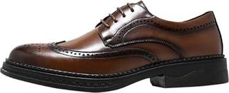 Generic Chaussures Oxfords pour Hommes Confortables, Derby Mens Shoes, &agrave; Plateforme Noires Style Britannique Bout Rond en Cuir (Brown 42)