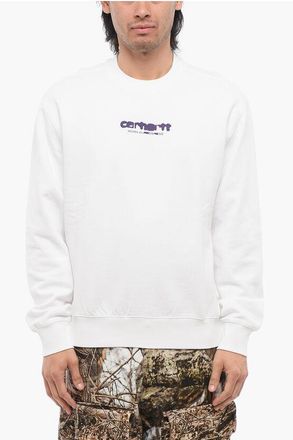 Carhartt Work in Progress Brushed Cotton Crew-neck Sweatshirt with Contrasting Printed size M