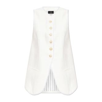 Etro Femme, Vestes, Blanc, Taille: 38 FR Linen Vest