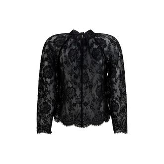 Self Portrait Womens Black Polyamide Blouse
