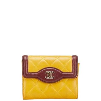 Chanel Portefeuille en tissu Pre-owned - Femme - Pre-owned - Jaune - Taille: ONE Size