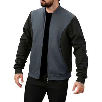 Generic Veste polaire pour homme - Sweats l&eacute;gers sans capuche - Veste de sport - Veste de sport - Veste de sport d&eacute;contract&eacute;e &agrave; manches longues - Veste de cou