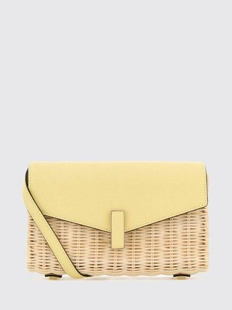 Valextra Iside Mini-Tasche aus zweifarbigem genarbtem Leder und Bast