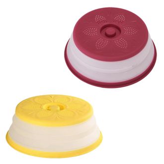 Hemobllo 2 St&uuml;ck Mikrowellen Tellerabdeckungen Faltbar aus Bpa Freiem Kunststoff Spritzschutz und Frischehaltend f&uuml;r Mikrowelle und K&uuml;hlschrank mit Dampfl&ouml;cher