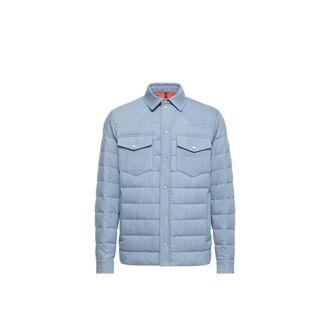 Moncler Moncler Doudoune-chemise En Denim Tiriol, Homme, Bleu, Taille: 0