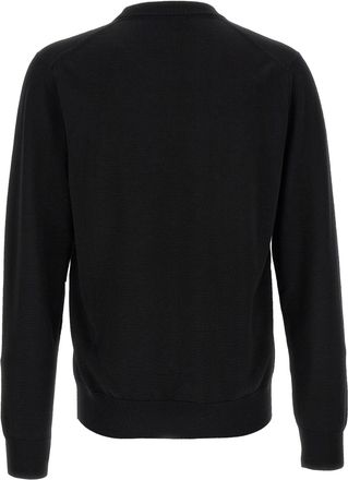 Dolce & Gabbana Crest-Embroidered Virgin Wool Sweater - Black