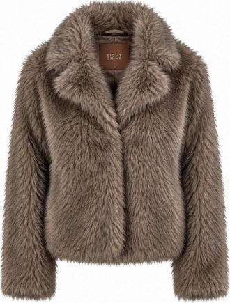 Eight2Nine Fleecejacke Kunstfelljacke Damen Fake Fur Kurzjacke &Uuml;bergangs Herbst Winter Jacke