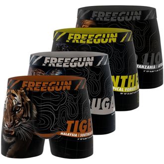 Freegun Lot de 4 boxers homme Wild Life