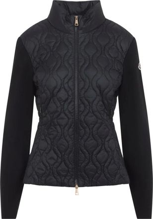 Moncler Femme, Vestes, Noir, Taille: 42 FR Cardigan matelass&eacute; zipp&eacute;