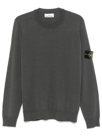Stone Island pull en laine vierge - Gris