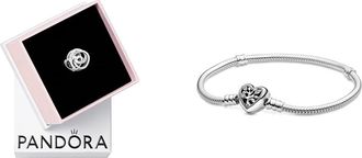Pandora Charm Always Together Verschlungene Herzen Silber 791507C00 Armband Moments Herz Familienbaum 598827C01