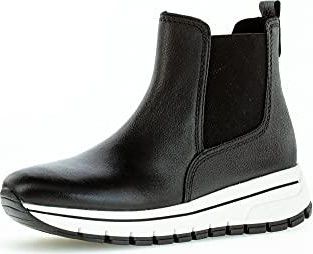 Gabor Femme Bottines, Dame Bottines Chelsea,Semelle int&eacute;rieure Amovible,Demi-Bottes,Bottines,Bottes de Glisse,Plat,Noir (Schwarz),40 EU / 6.5 UK