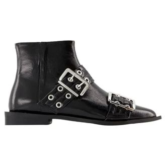 Ganni Femme, Chaussures, Noir, Taille: 37 EU Cuir bottes-et-bottines