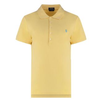 Polo Ralph Lauren Femme, Tops, Jaune, Taille: 40 FR Polo Slim Fit en Coton Piqu&eacute;