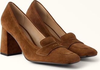 Furla Solid Pumps Cognac H Braun Wildleder Damen