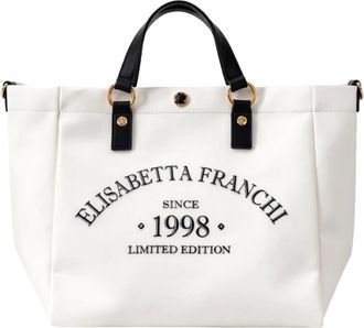 Elisabetta Franchi Femme, Sacs, Blanc, Taille: ONE Size Tote Bag
