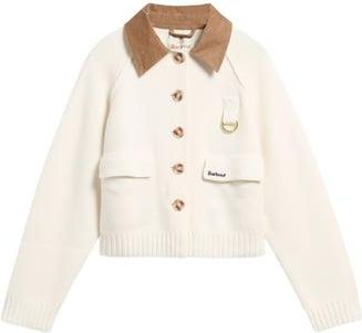 Barbour Cardigan c&ocirc;tel&eacute; en coton et laine m&eacute;rinos