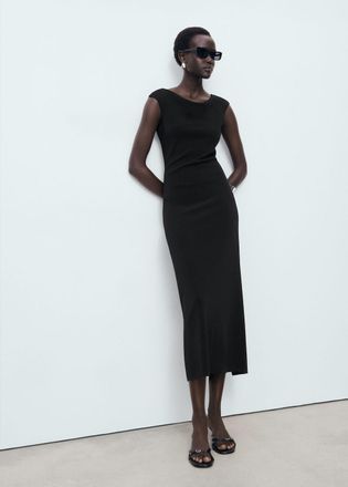 Mango Robe dos nu noir - Femme - XS - MANGO