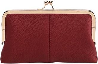 Generic V&eacute;rineurs en cuir sac &agrave; main pochette change bourse (rouge)