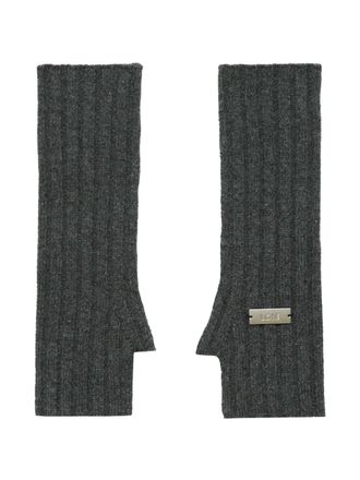 Margaux Lonnberg Lisa ribbed gloves - Gris