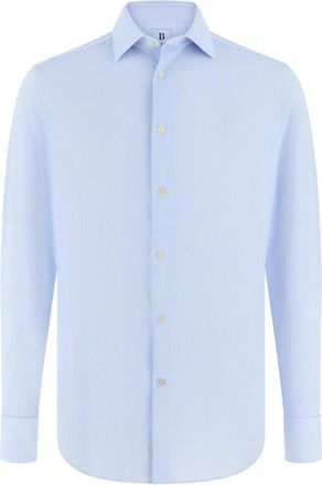 Boggi Milano striped tokyo collar shirt - Blau