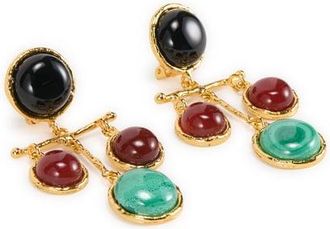 Sylvia Toledano Boucles doreille pendantes en laiton et pierre