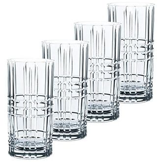 Nachtmann Spiegelau & Nachtmann Square 101049 Lot de 4 Verres &agrave; Long Drink, en Cristal, 445 ML