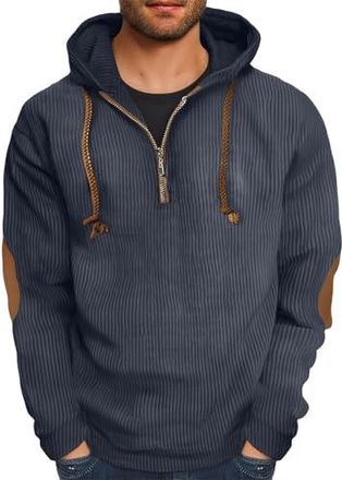 Generic Sweat à capuche en polaire pour homme - Manteau moelleux confortable pour homme - Mode printemps et automne - Décontracté à manches longues en velours