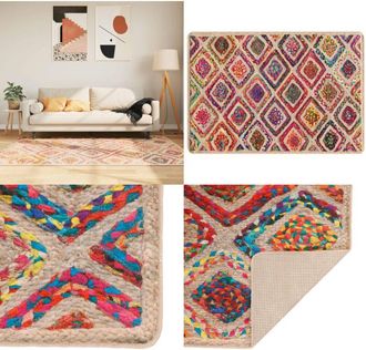 vidaXL Teppich Waschbar Mehrfarbig 120x180 cm Rutschfest - Samt Teppich - Wohnzimmerteppich - Flur Teppich - Multifarben Teppich - Digital Bedruckt - Home &