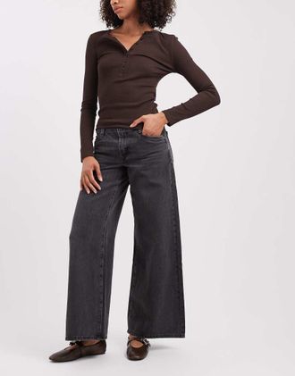 Levi's jean large baggy en denim noir d&eacute;lav&eacute;