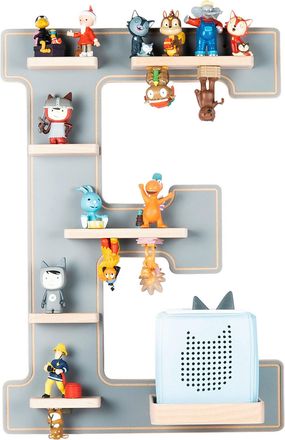 MID.YOU Mid.you Kinderregal, Grau, Holzwerkstoff, 4 F&auml;cher, 38x54x19 cm, erweiterbar, Toniebox und tonies-Figuren kompatibel, Kinder- & Jugendzimmer, Kinderm&ouml;